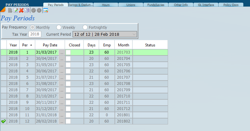 Pay Periods